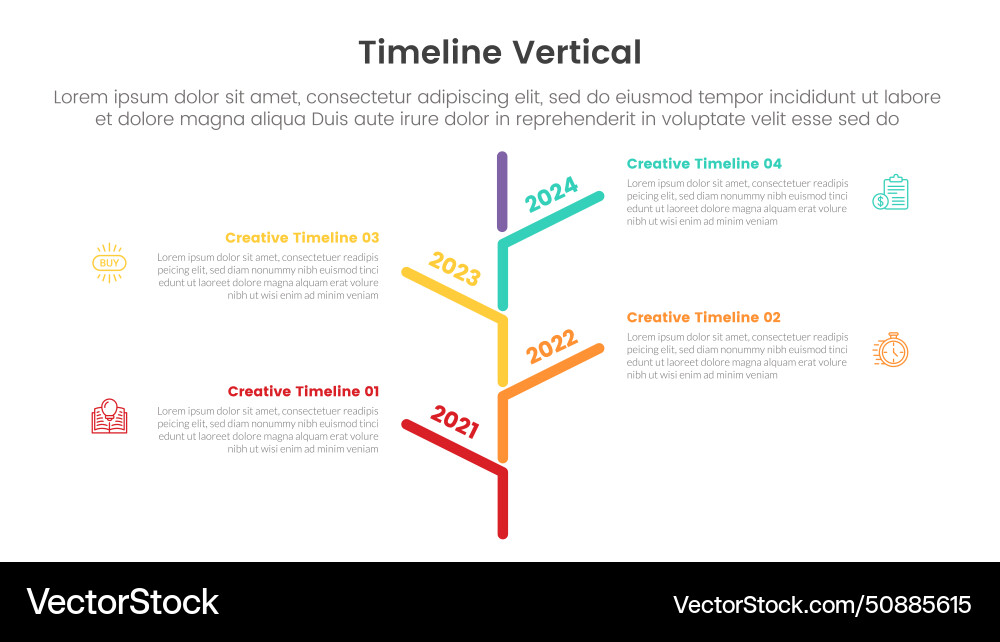 Vertical timeline milestone infographic template Vector Image