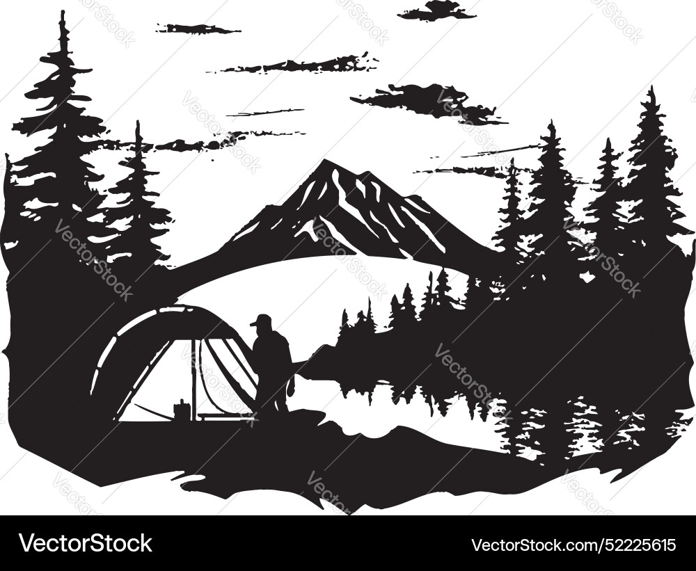 Wilderness whispers black logo design icon Vector Image