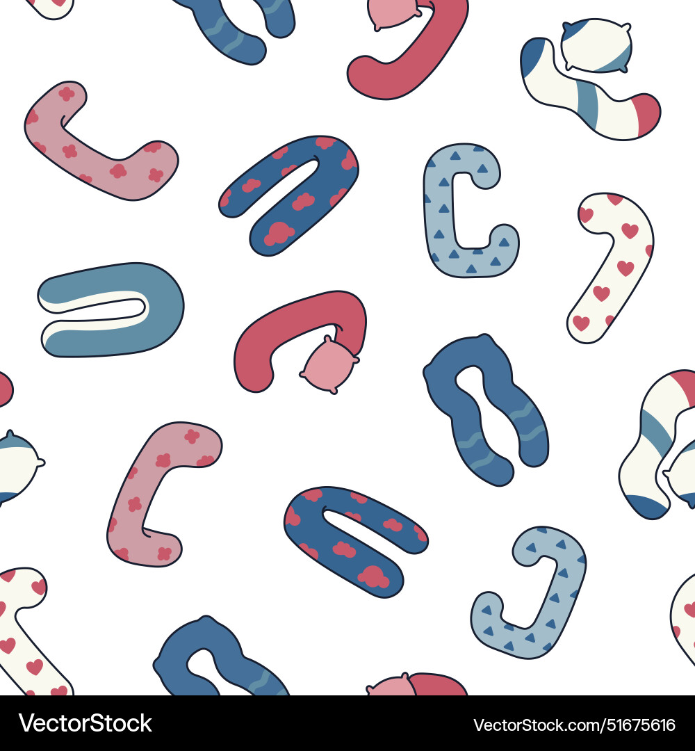 Body pregnancy pillow seamless pattern Royalty Free Vector