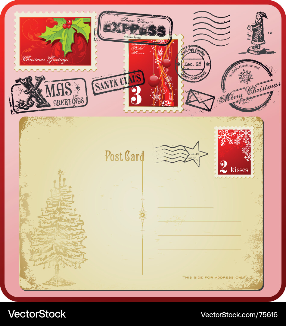 Postage Santa Vector Images (over 1,400)