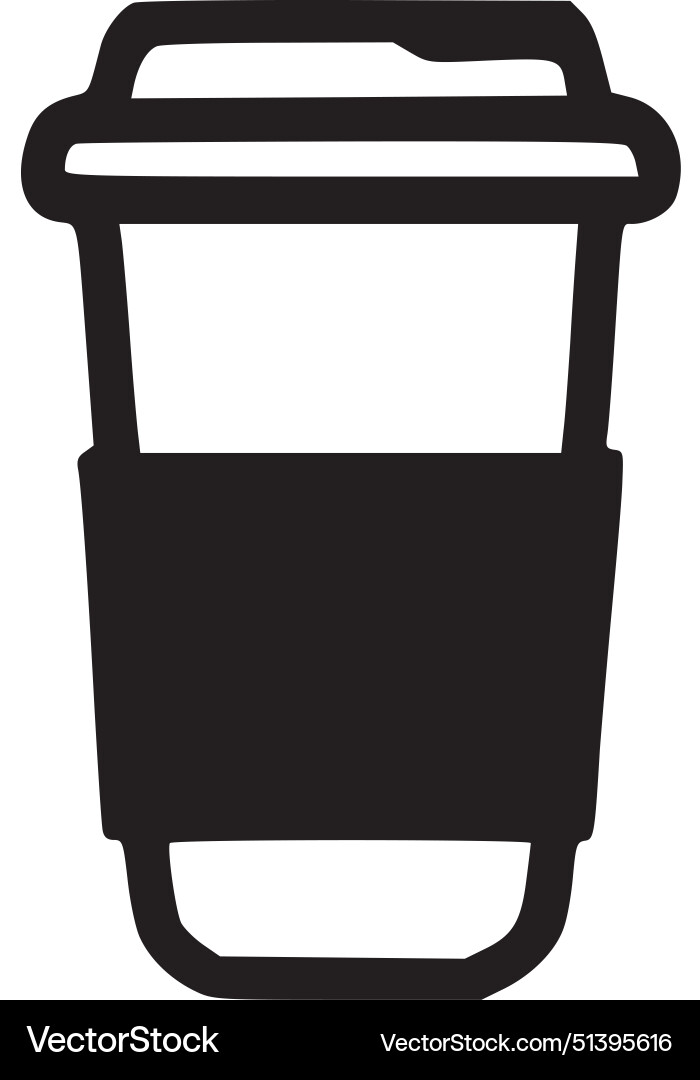 Coffee - minimalist and flat logo Royalty Free Vector Image