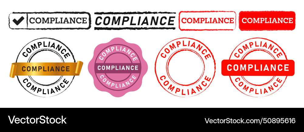 Compliance rectangle circle stamp seal badge label