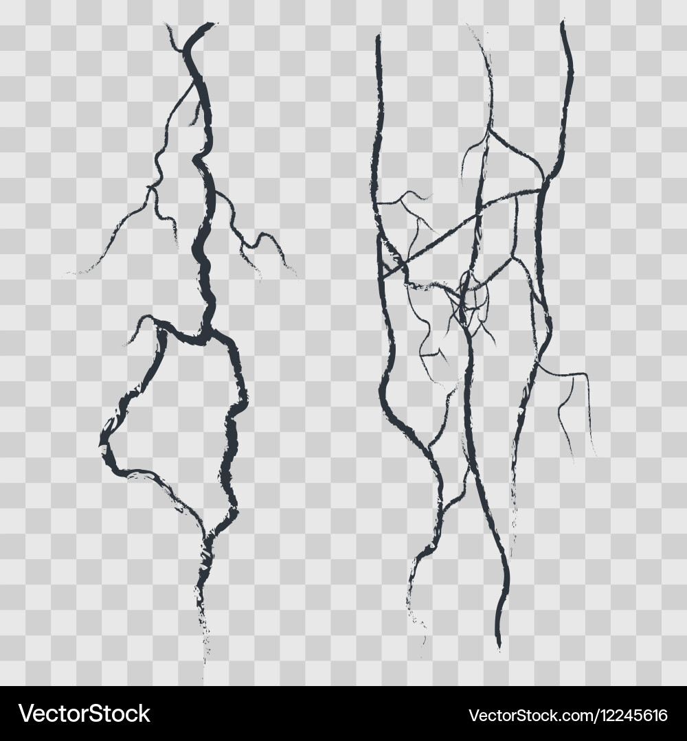 Concrete wall cracks isolated Royalty Free Vector Image