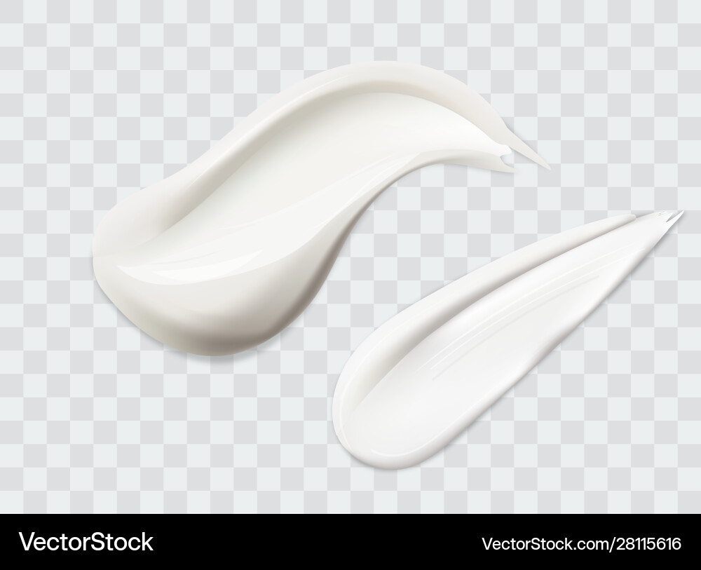 Cream texture stroke isolated on transparent Vector Image