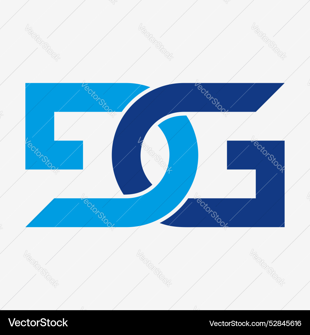 Double letter g logo design Royalty Free Vector Image