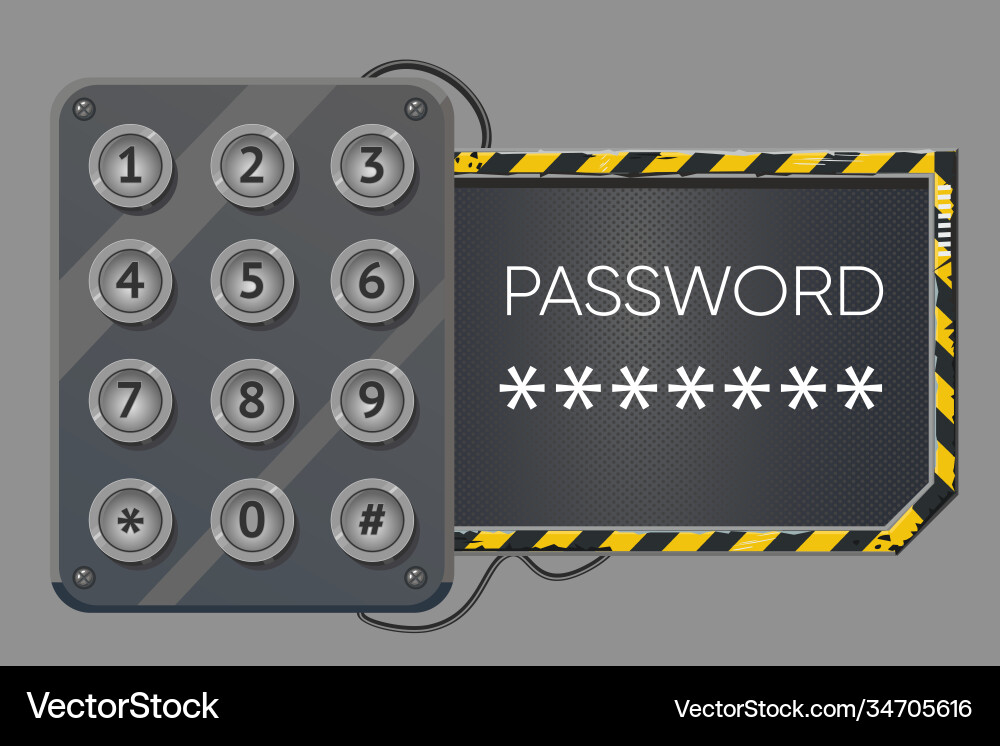 Electronic lock with password access control Vector Image