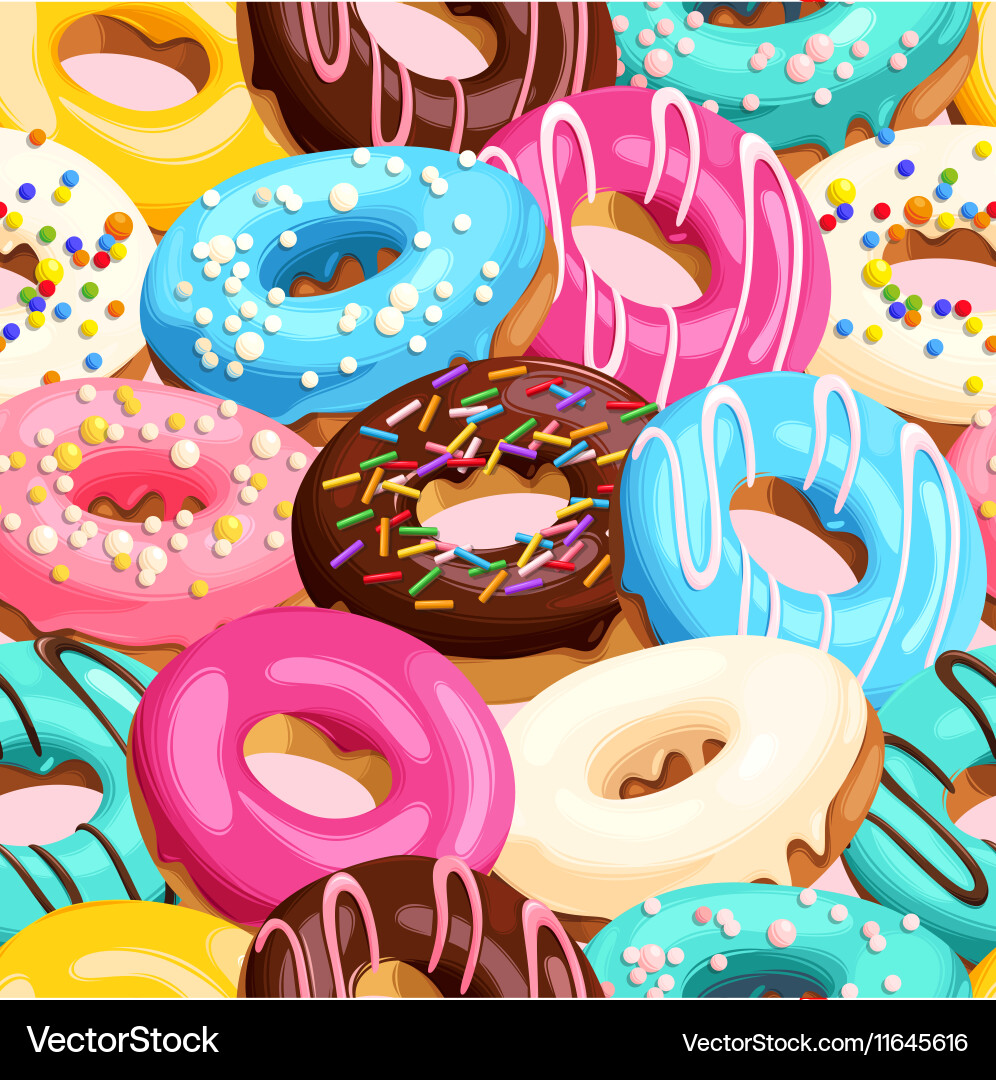 Glazed donuts seamless Royalty Free Vector Image