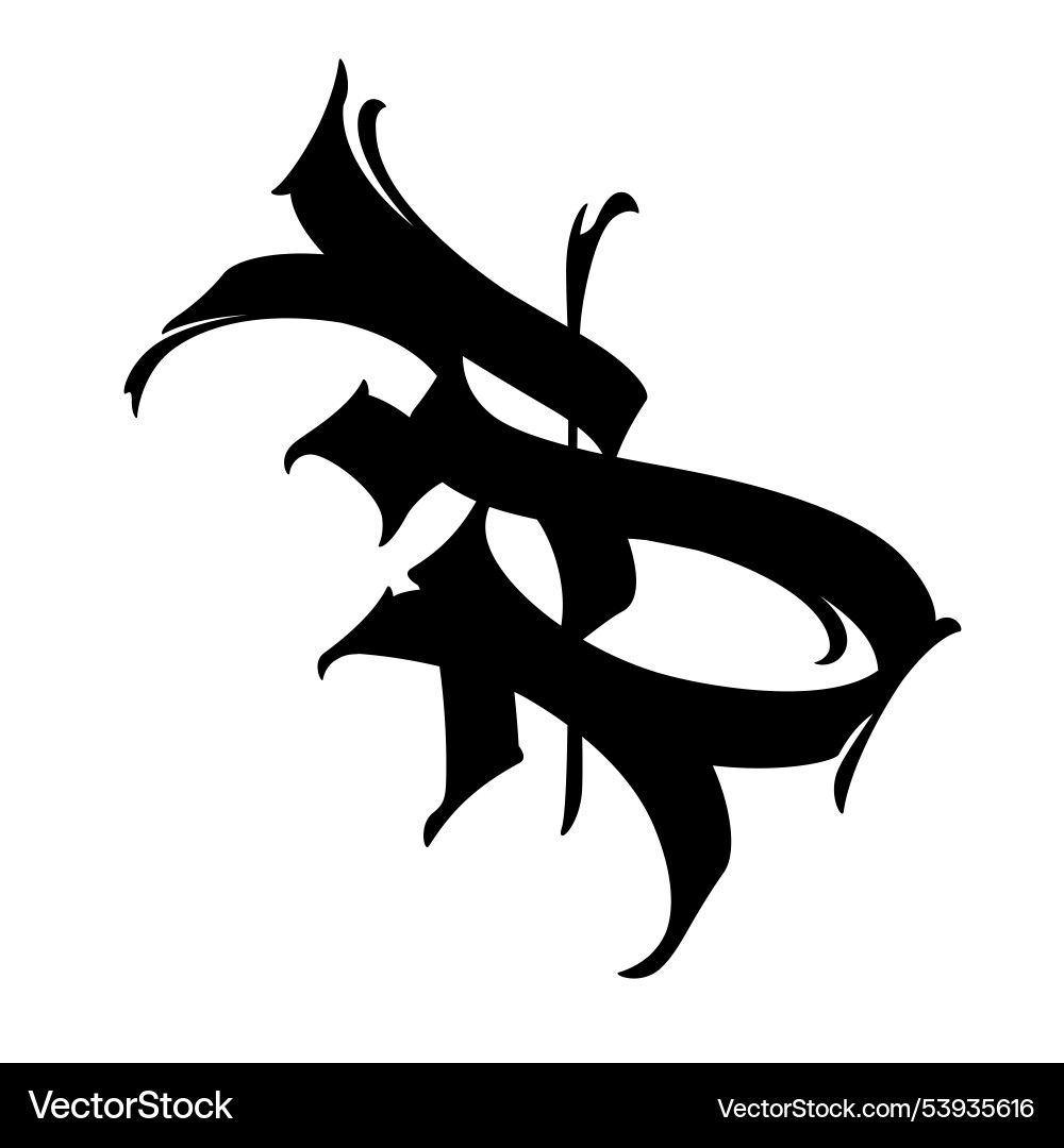 Letter b in graffiti and gothic style Royalty Free Vector