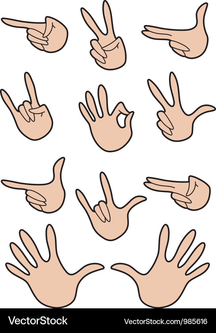 Set of hand gestures Royalty Free Vector Image