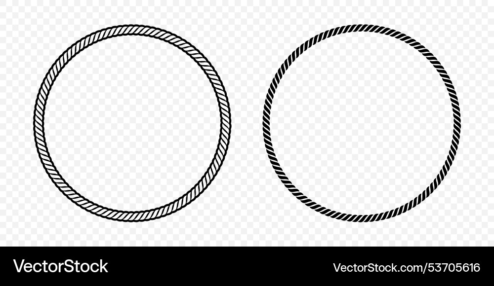 Single color rope frame set nautical Royalty Free Vector