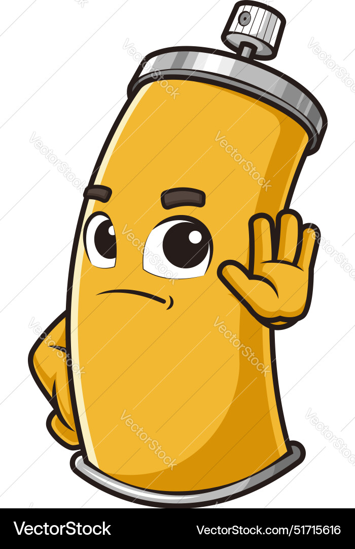 Spray can mascot stop gesture cartoon Royalty Free Vector