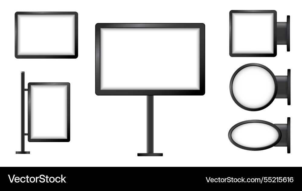 Street sign hanging mounted illuminated lightbox Vector Image