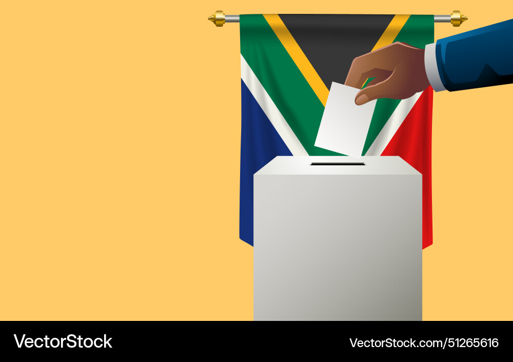 Voting box election south africa banner Royalty Free Vector
