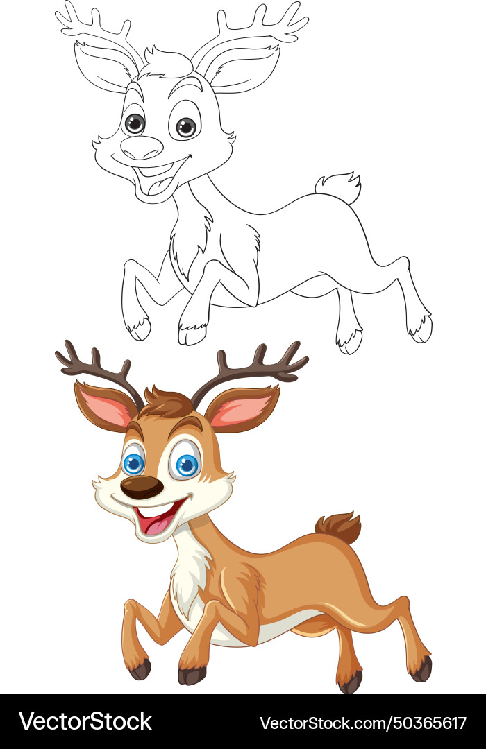 A happy smiling reindeer Royalty Free Vector Image