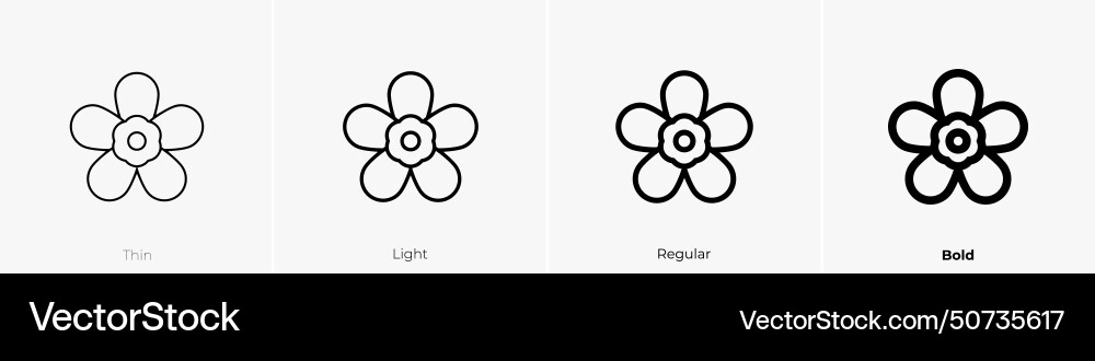 Alpine forget me not icon thin light regular Vector Image