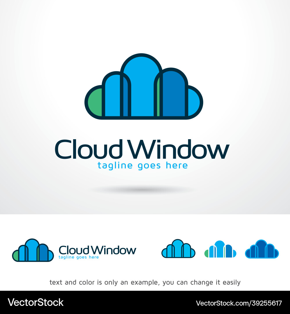Cloud window logo template Royalty Free Vector Image