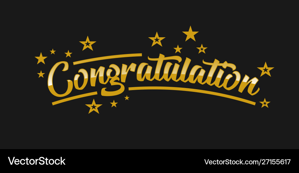 Congrats congratulation banner with glitter Vector Image