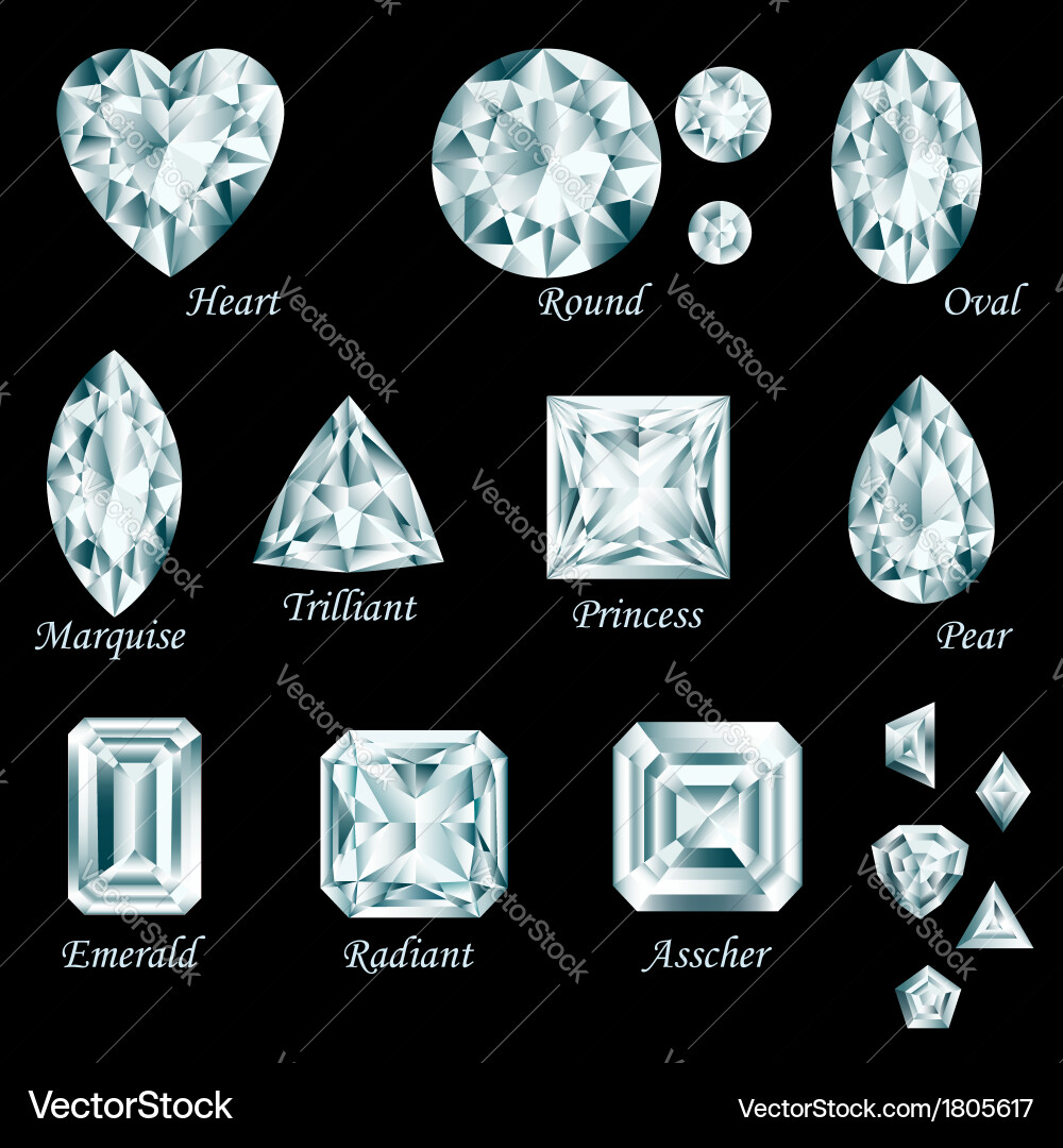 Diamond cut set Royalty Free Vector Image - VectorStock