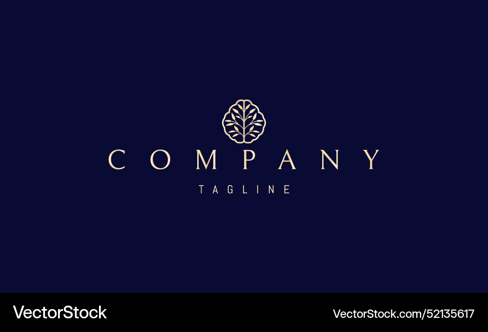 Golden logo with an abstract image Royalty Free Vector Image