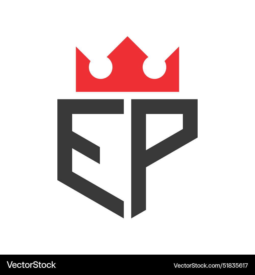 Letter ep crown logo Royalty Free Vector Image