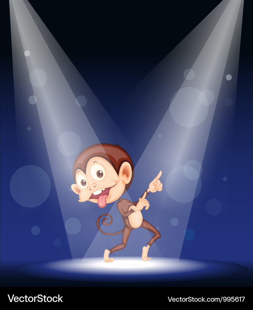Monkey stage performance Royalty Free Vector Image