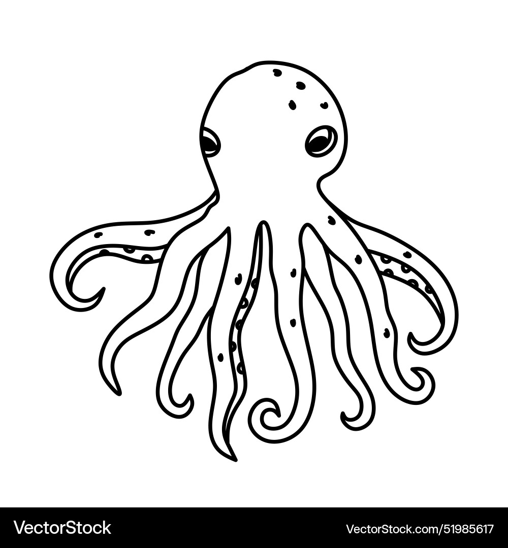 Octopus isolated on white background Royalty Free Vector