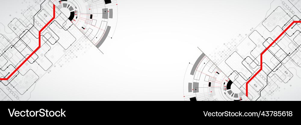 Abstract half-circle technology circuit board Vector Image