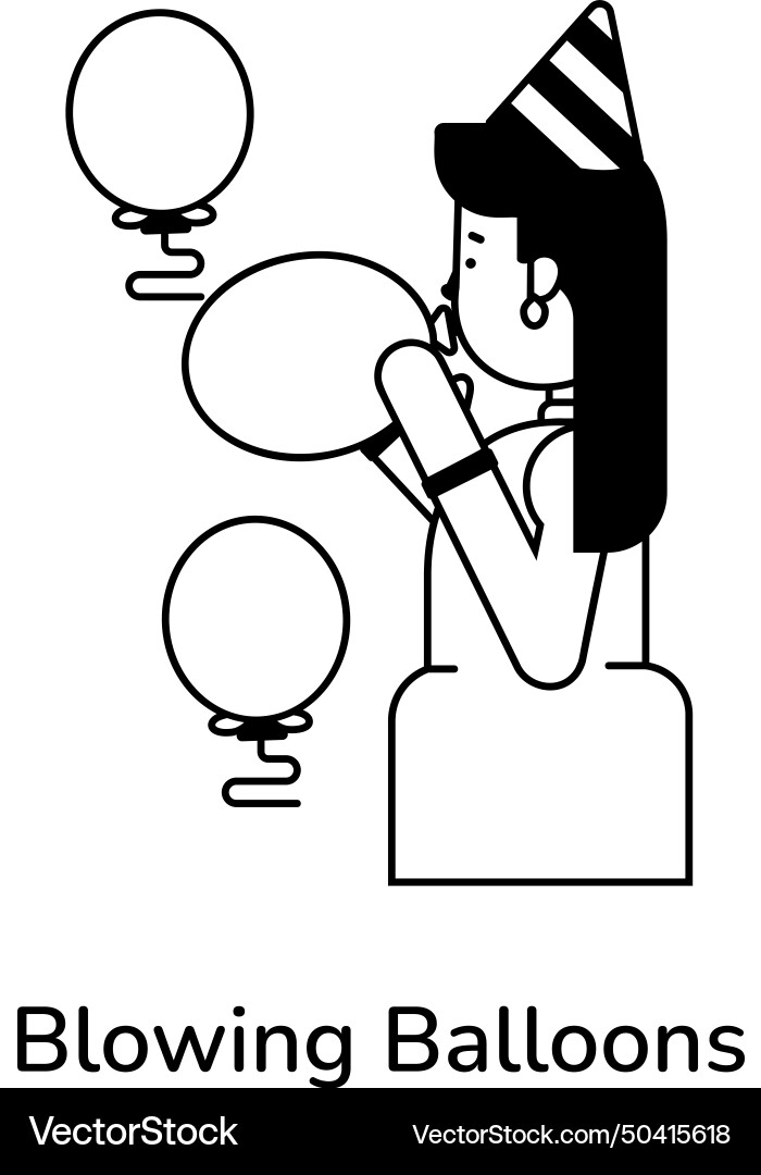 Blowing balloons Royalty Free Vector Image - VectorStock