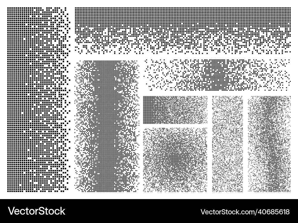 Dispersed elements disintegration pixel dissolve Vector Image