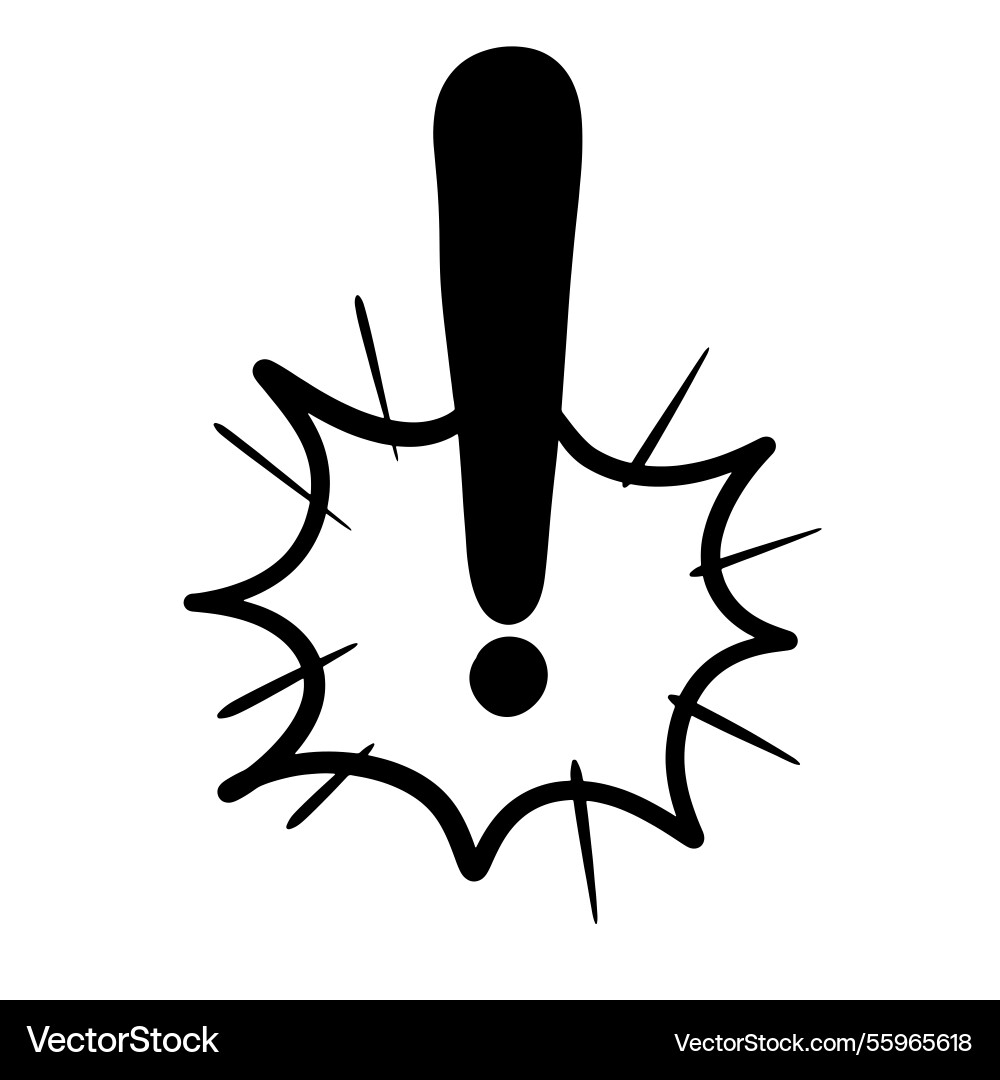 Doodle sketch style of hand drawn exclamation Vector Image
