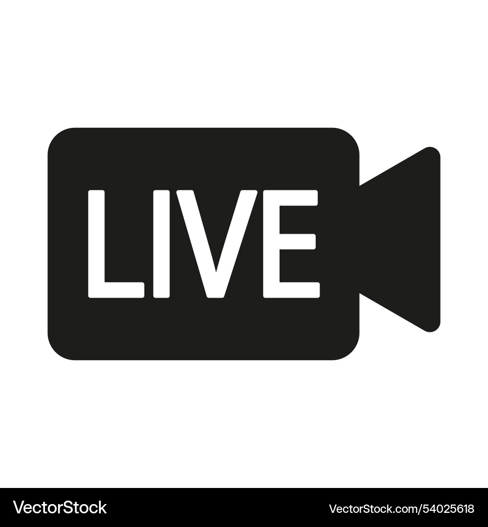 Live streaming icon bold symbol camera shape Vector Image