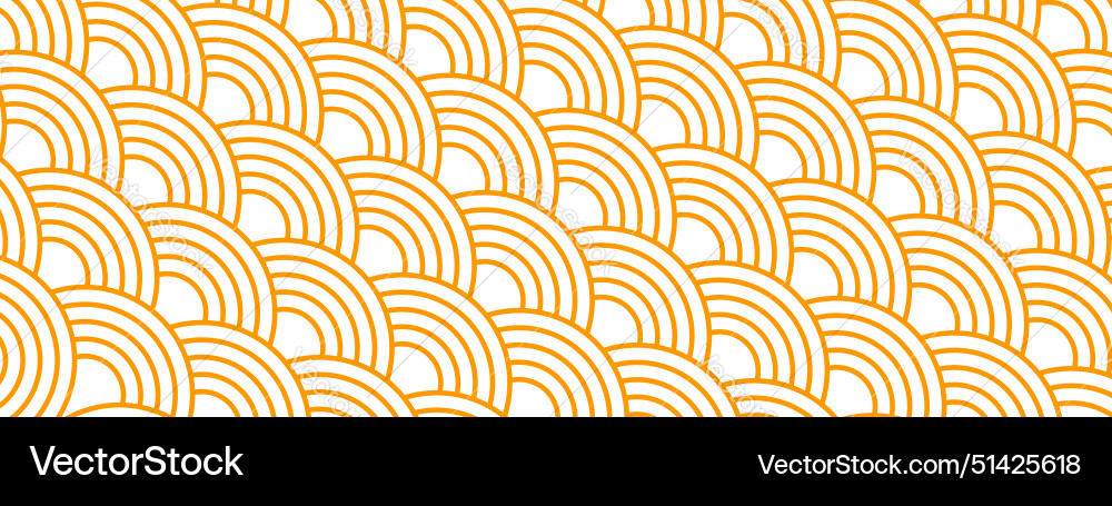 Orange japanese seigaiha pattern repeated Vector Image