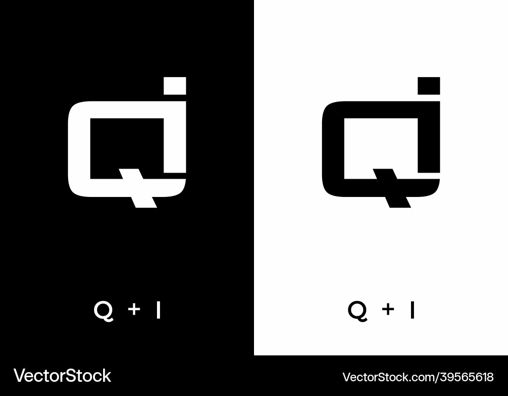 Qi Initial Letter Monogram Royalty Free Vector Image