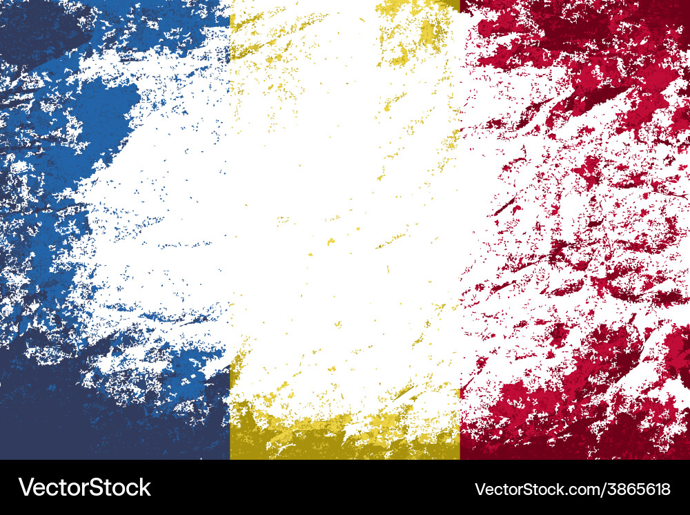 Romanian flag grunge background Royalty Free Vector Image