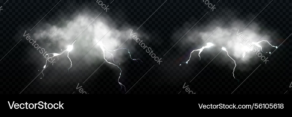 Stormy sky with lightning bolts Royalty Free Vector Image