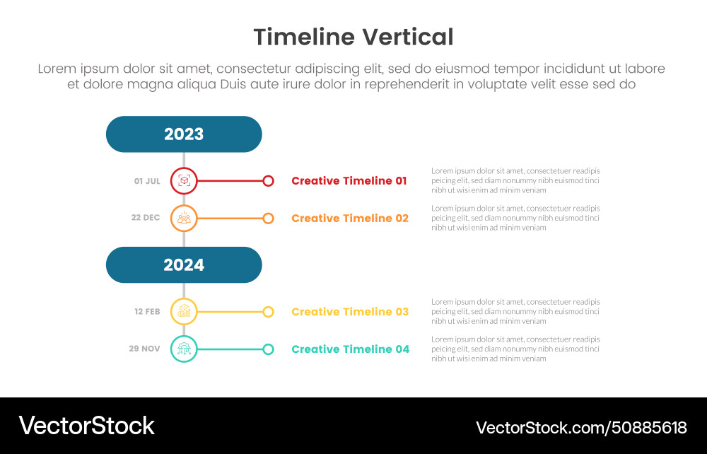 Vertical timeline milestone infographic template Vector Image