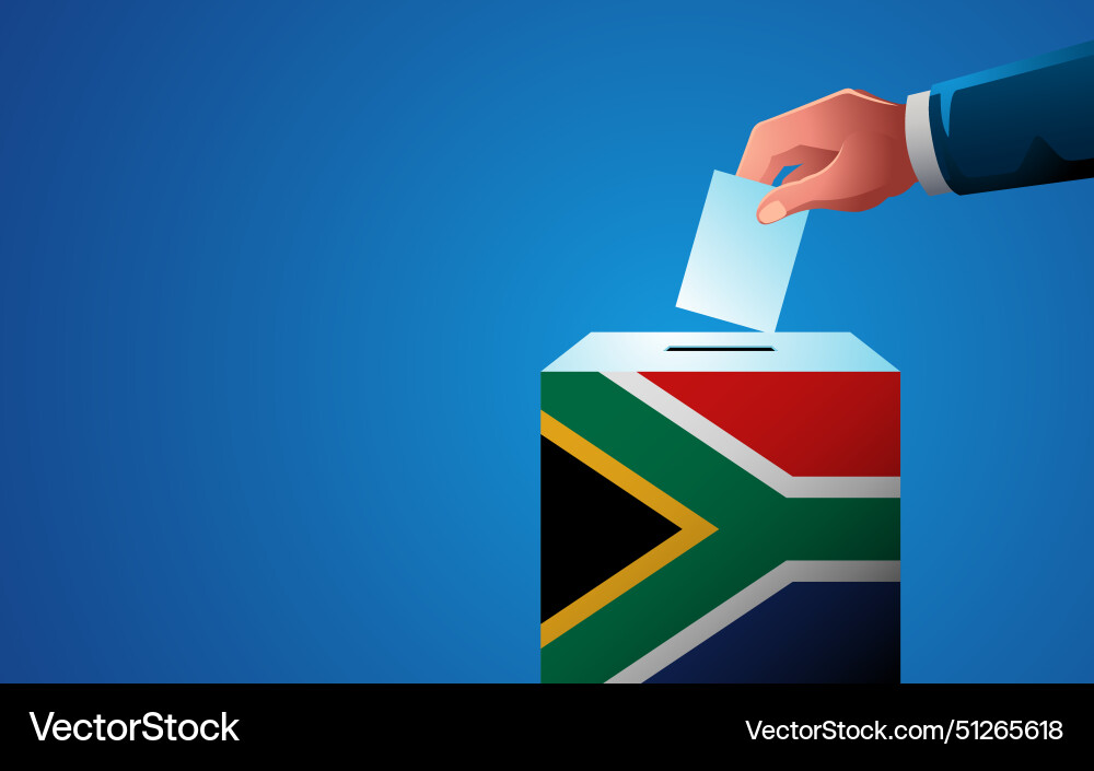 Voting box election south africa flag Royalty Free Vector