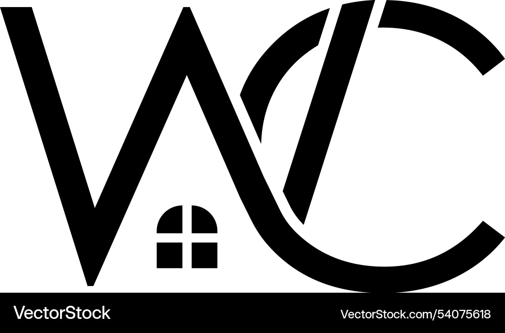Wc home logo Royalty Free Vector Image - VectorStock