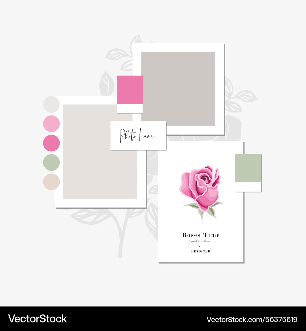 Collage blank photo frame template Royalty Free Vector Image