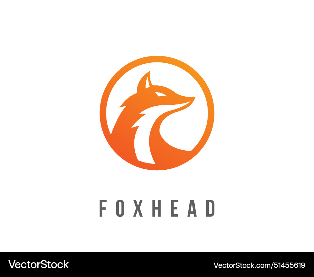 Creative fox head logo design Royalty Free Vector Image