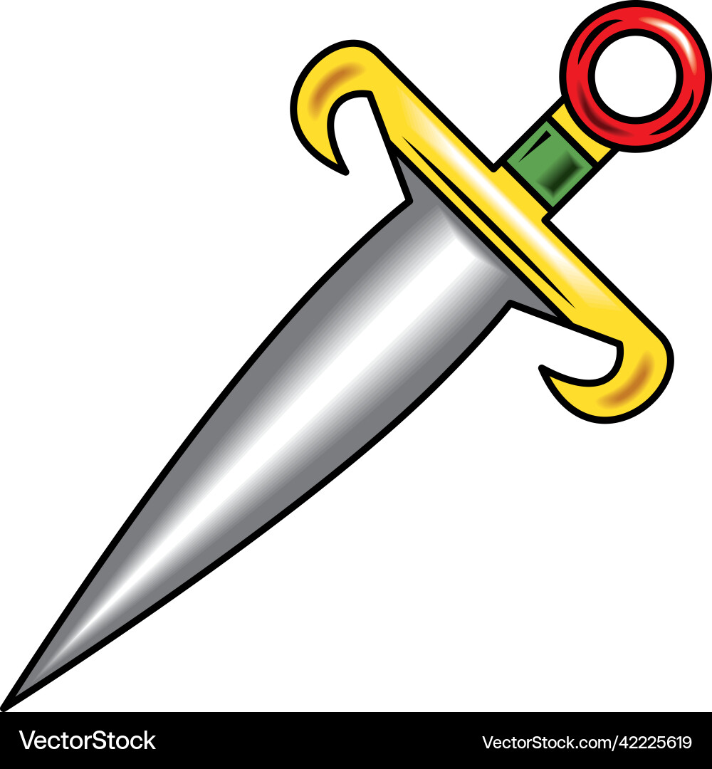 Dagger tattoo old school Royalty Free Vector Image