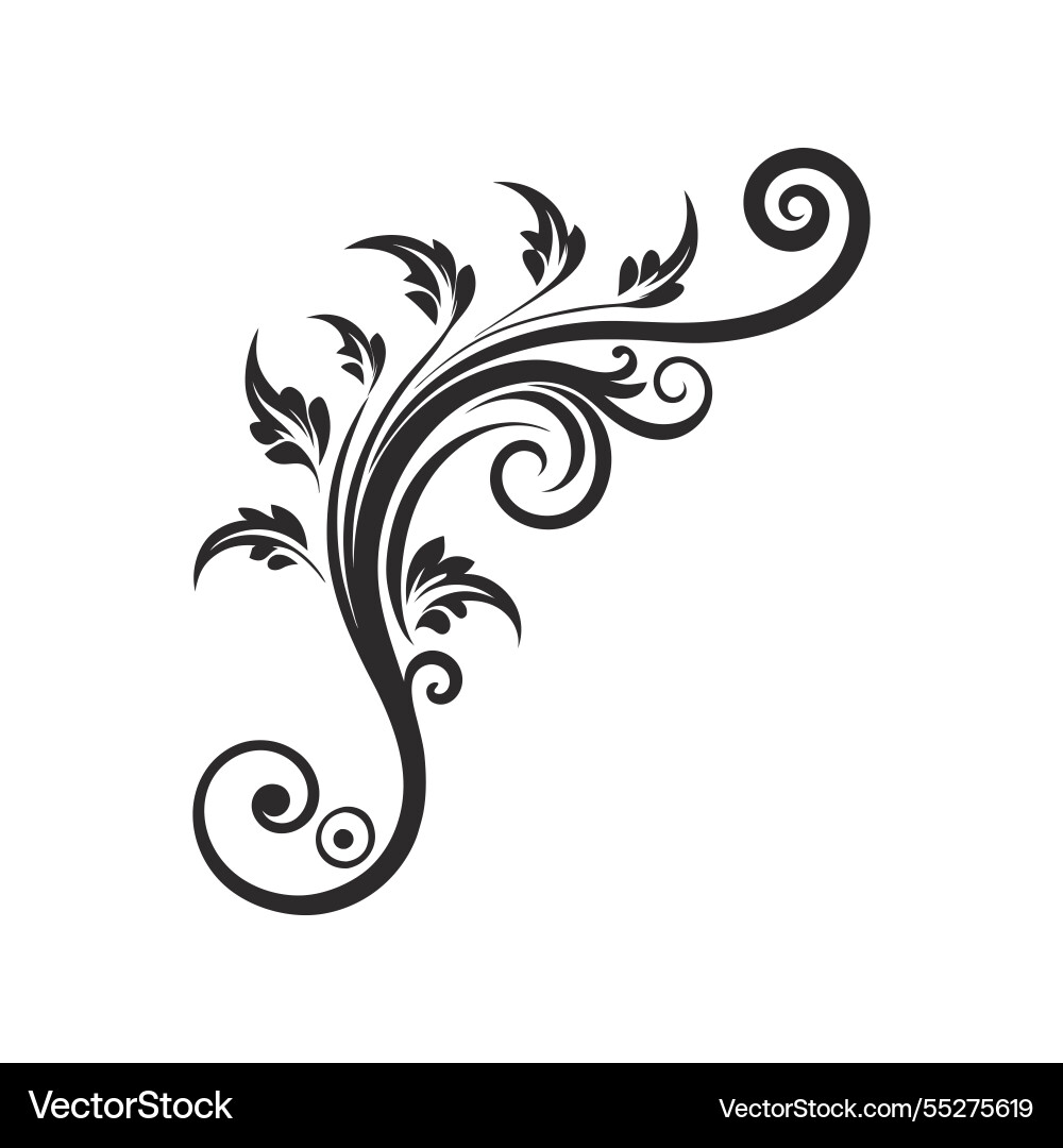 Floral corner design template Royalty Free Vector Image