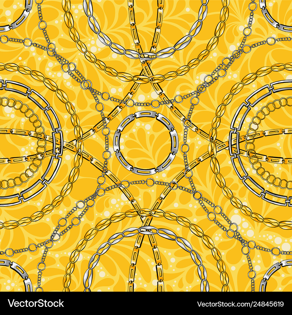 Gold & Silver Chain Pattern Royalty Free Vector Image