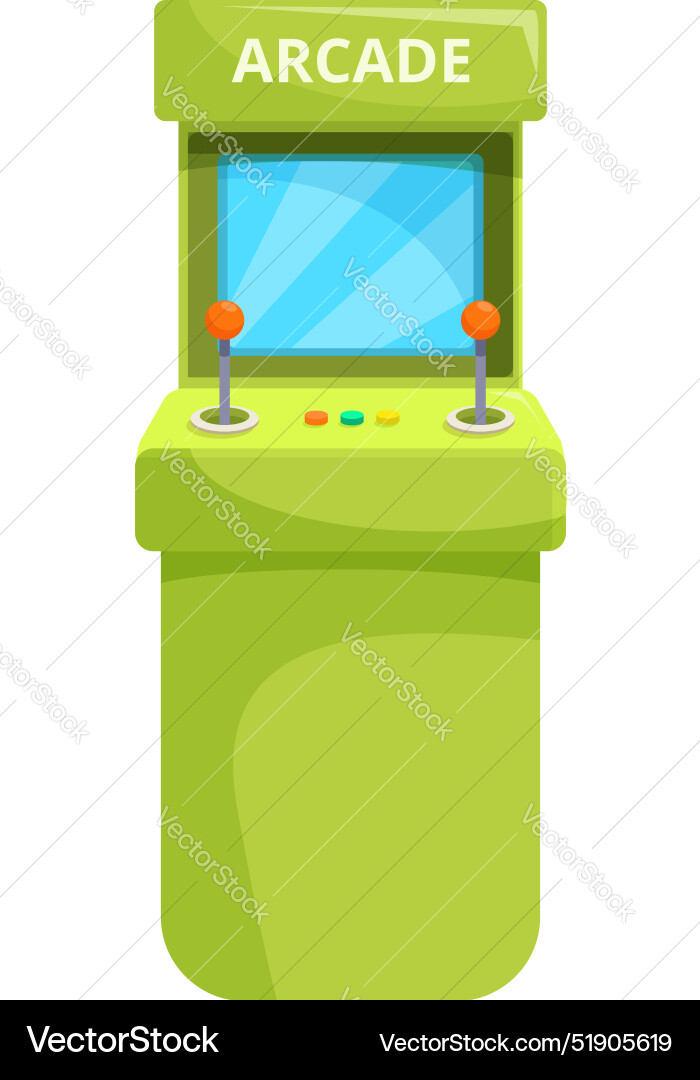 Green arcade game machine standing ready Vector Image