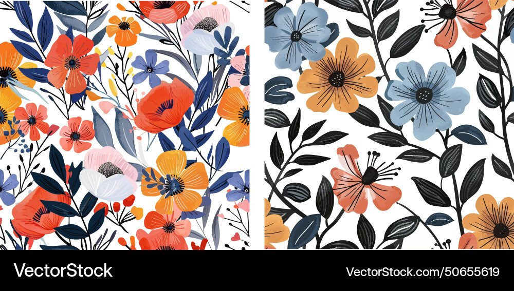 Modern floral pattern Royalty Free Vector Image