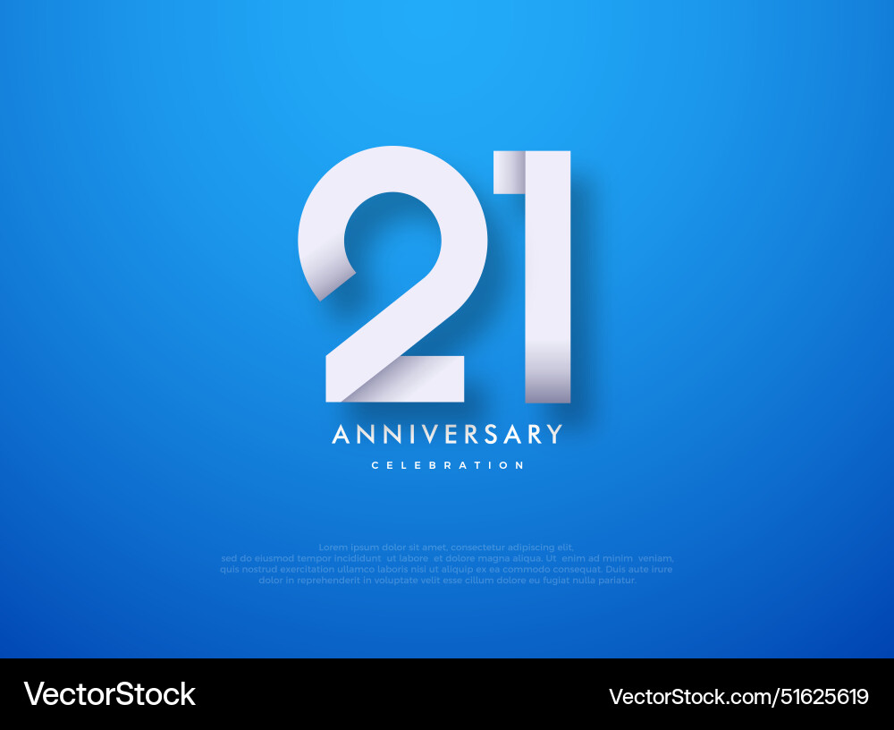 Number 21 design for anniversary celebrations Vector Image