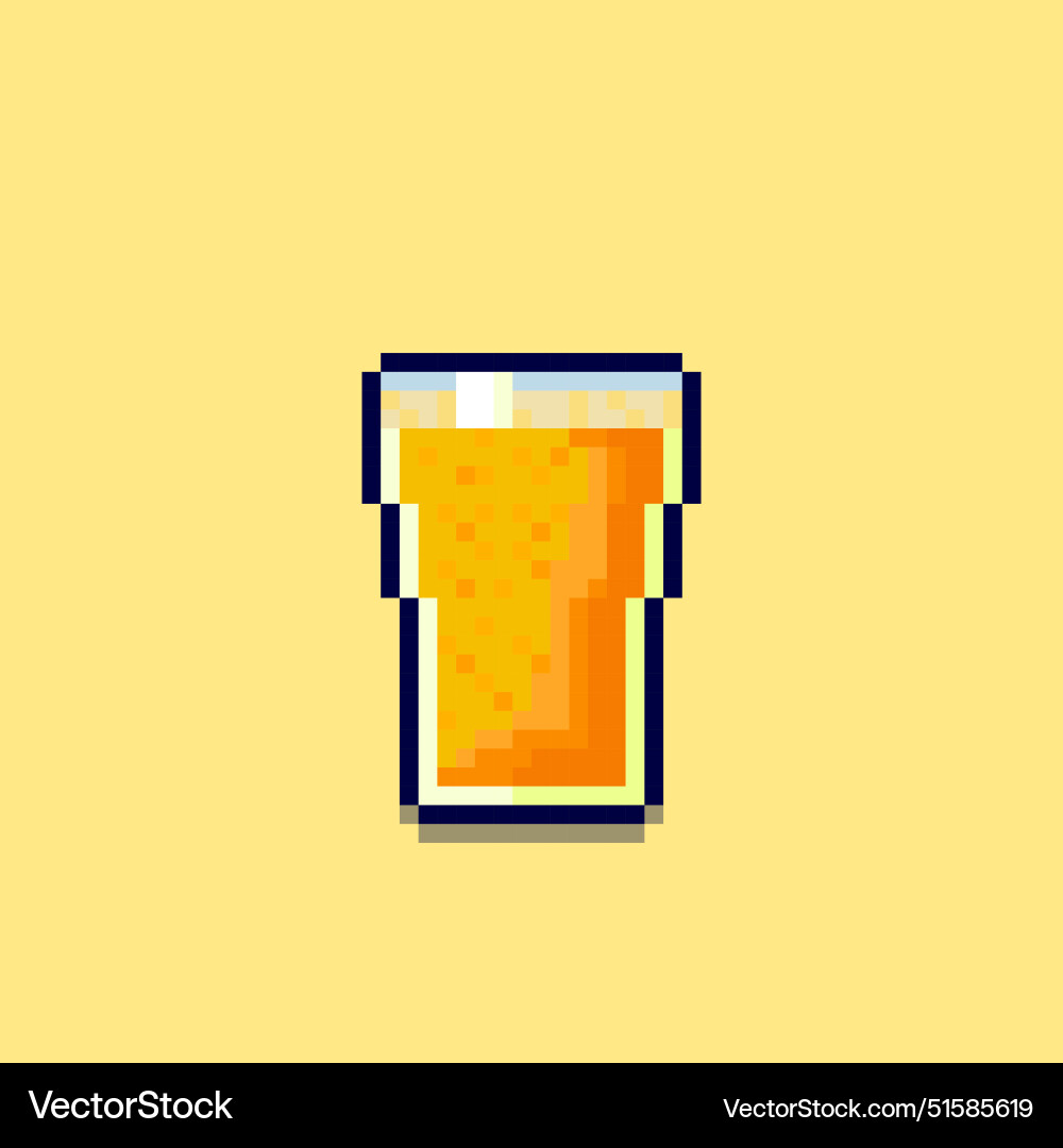 Pixel art style orange juice design Royalty Free Vector