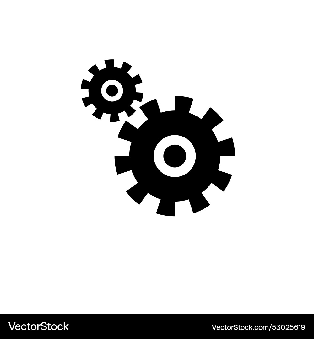 Transmission cog wheels solid flat icon isolated Vector Image