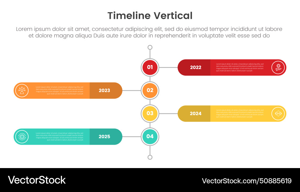 Vertical timeline milestone infographic template Vector Image