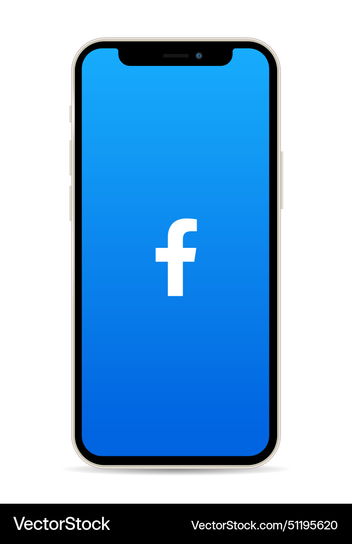 2021 smart phone with facebook app logo on its Vector Image